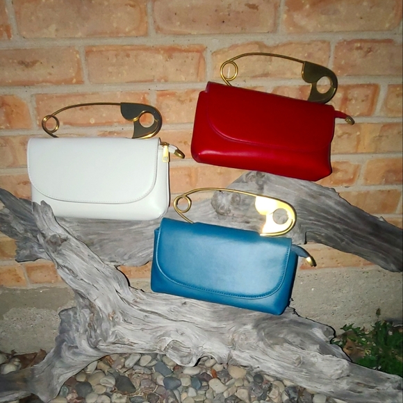 Bags | Red Safety Pin Clutch | Poshmark
